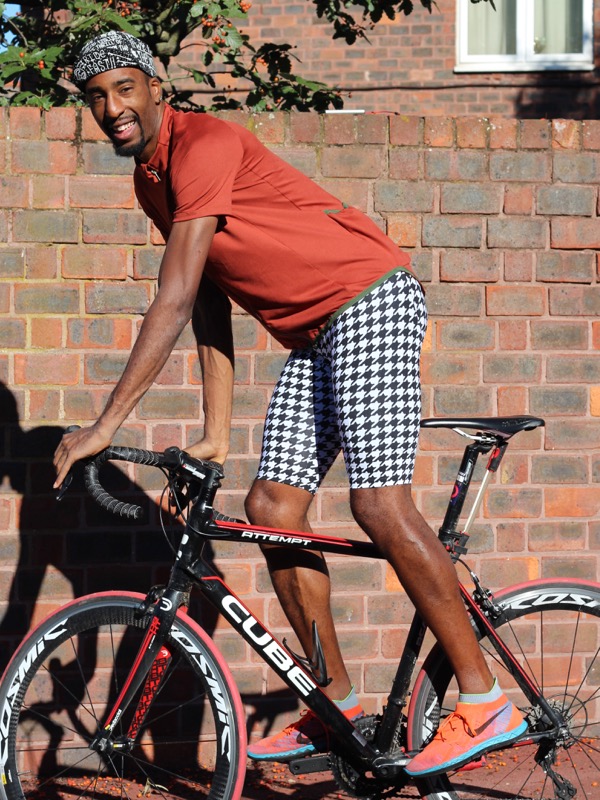 Jason’s houndstooth Lightspeed shorts & cycling jersey – FehrTrade