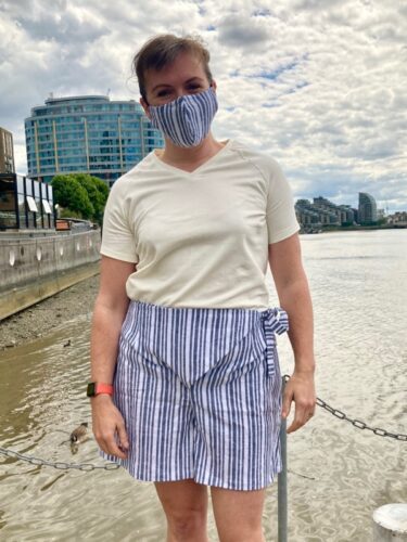 Striped wrap shorts and a white Raglan Tee – FehrTrade